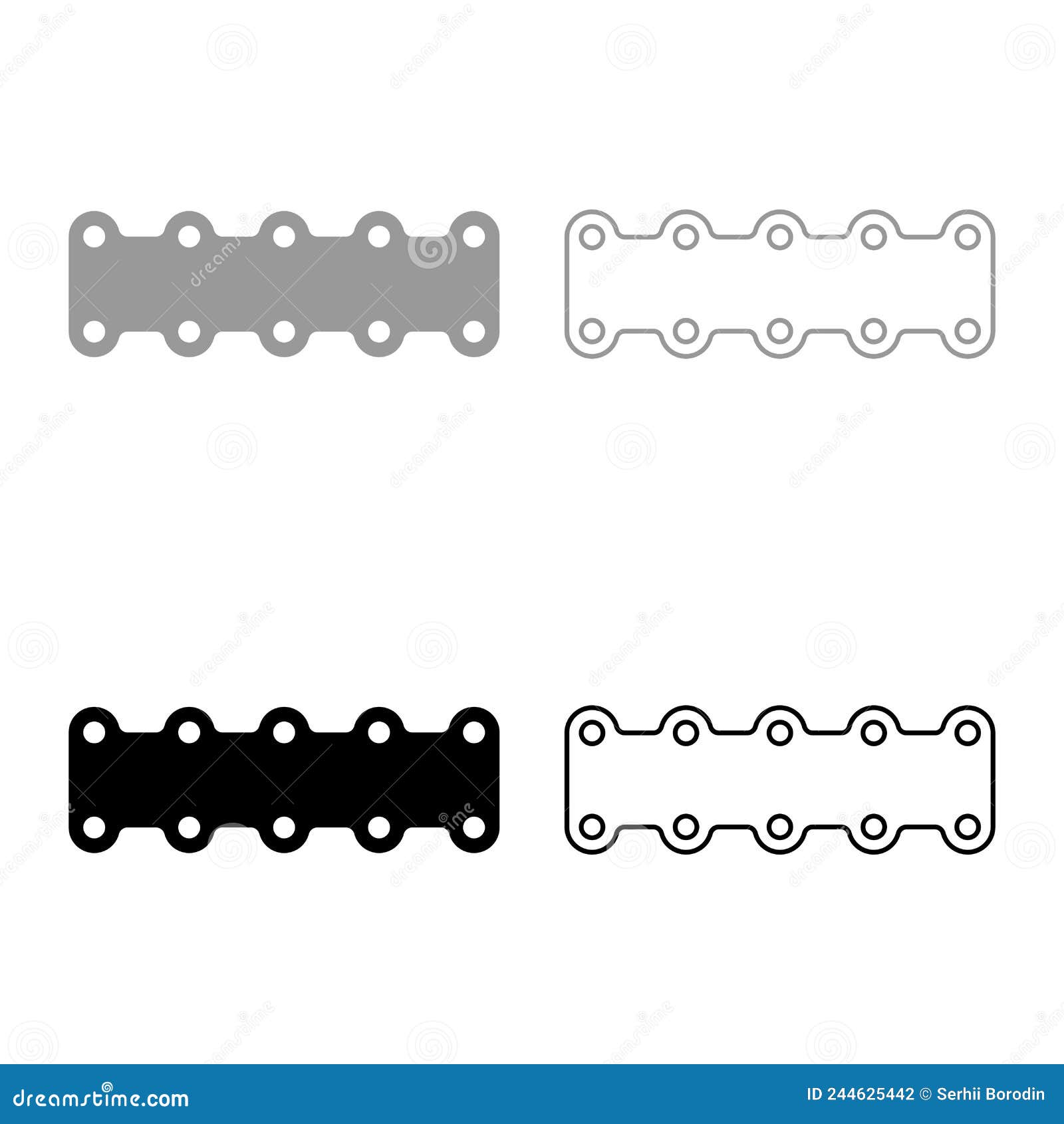 Engine Gasket Car Set Icon Grey Black Color Vector Illustration Image ...