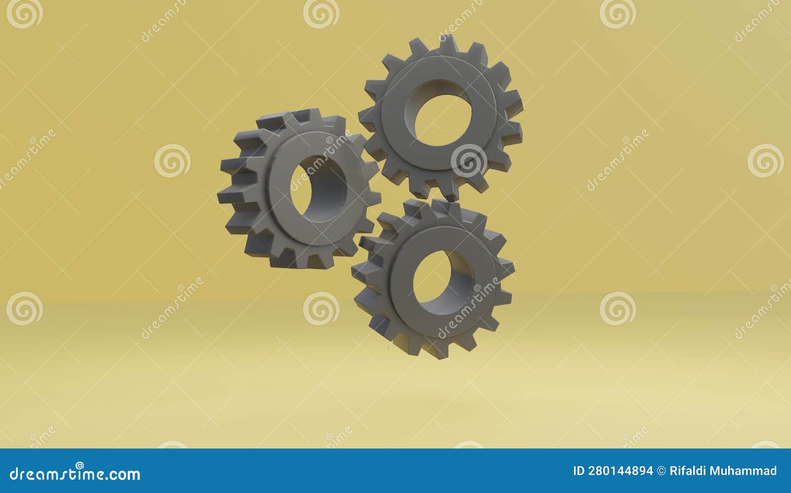 Engine Gear With 3D Illustration Renders | CartoonDealer.com #280144894