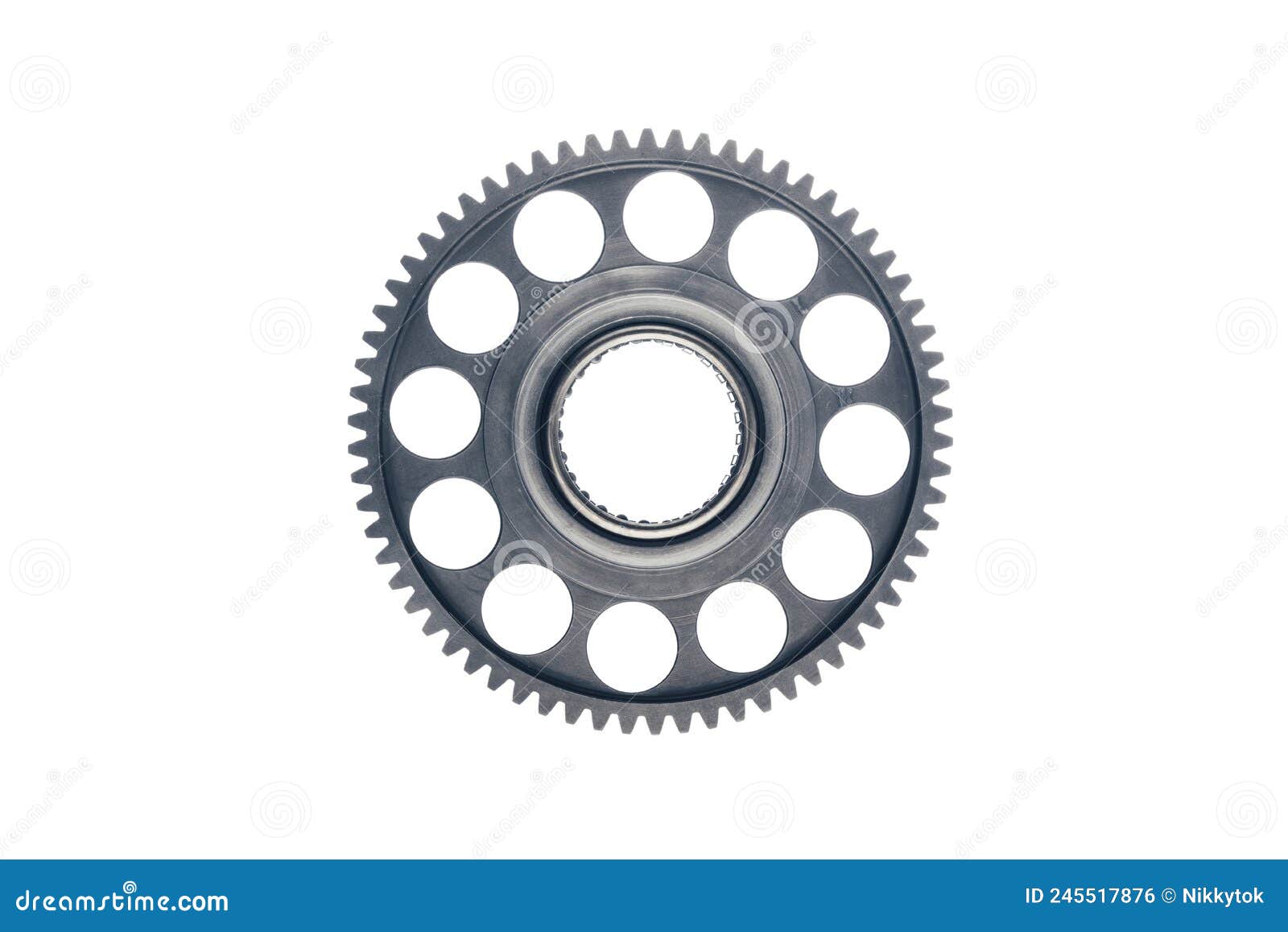 Engine Gear Wheel with Cogs, Isolated on White Stock Photo - Image of ...