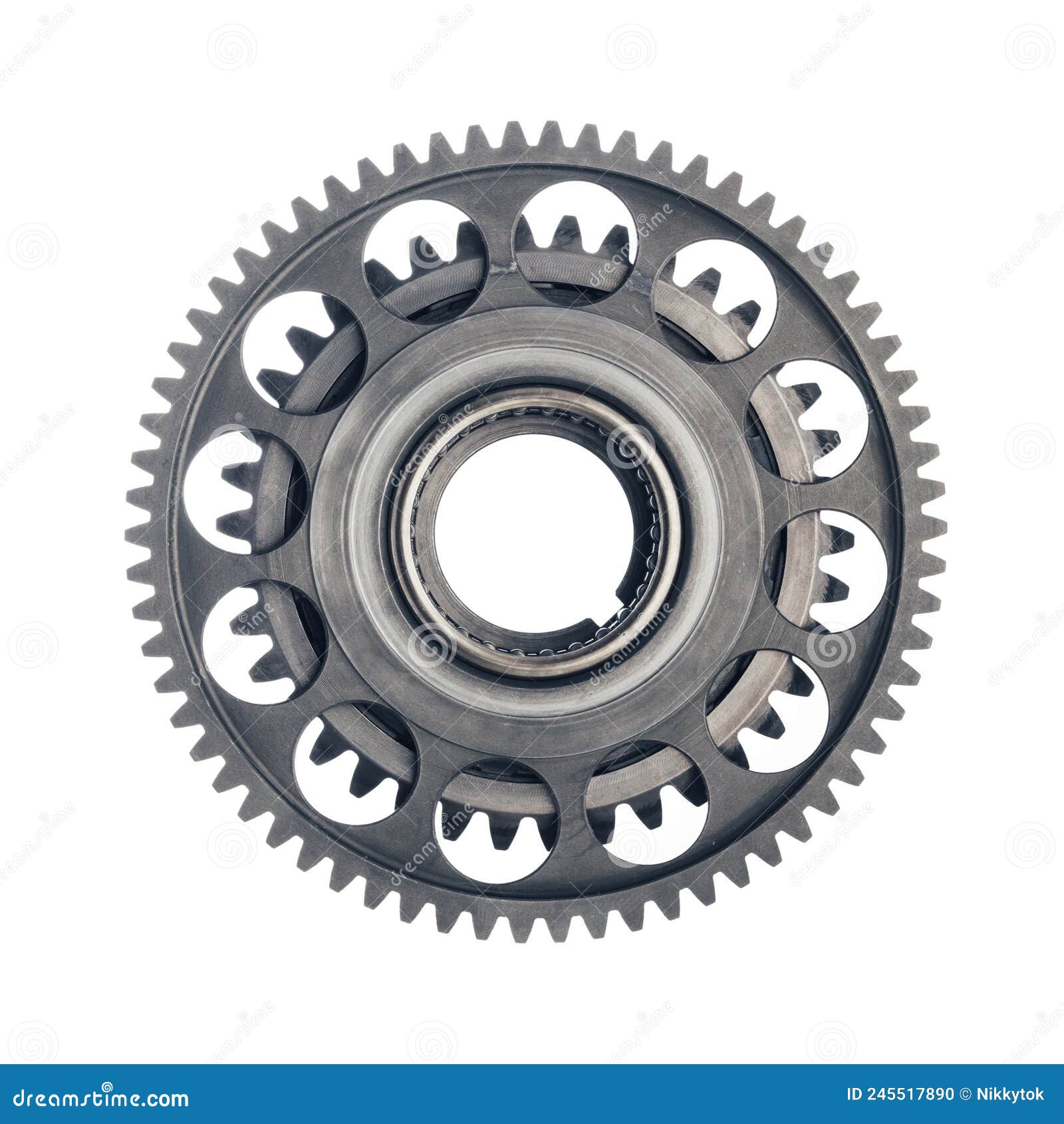 Engine Gear Wheel with Cogs, Isolated on White Stock Photo - Image of ...