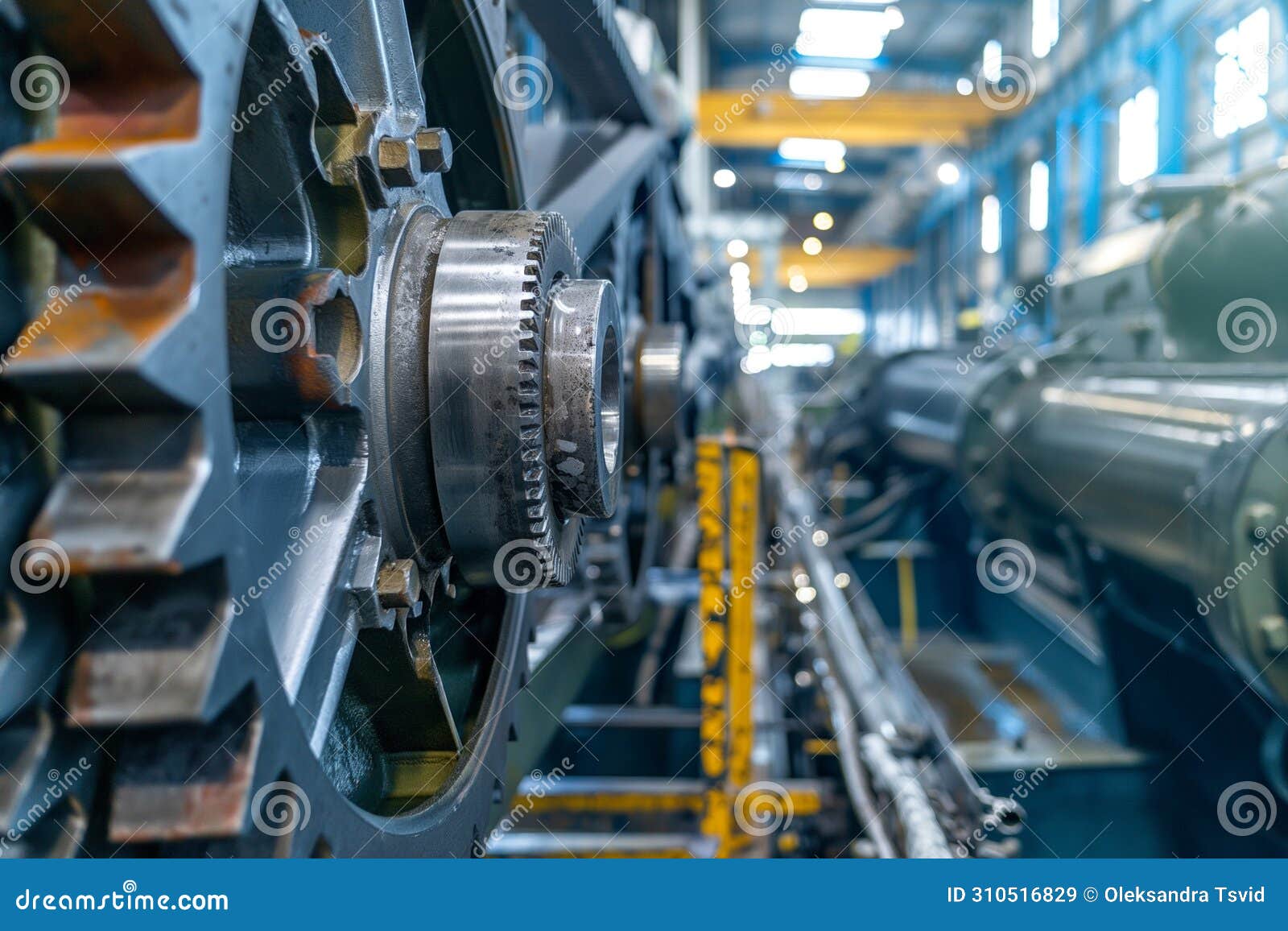Engine Gear Wheels, Industrial Background, Blue Colors Stock Image ...