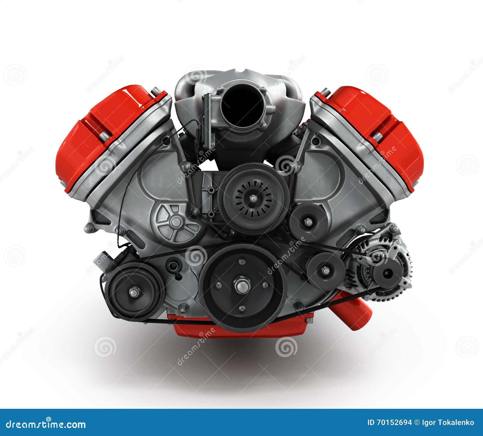 Engine Gearbox Isolated On A White Background 3d Render Stock ...