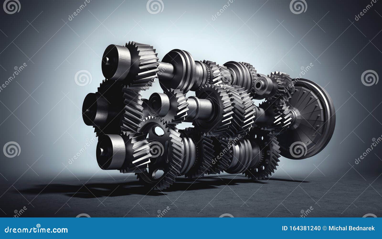 Engine with Gears and Cogs Mechanism Stock Illustration - Illustration ...