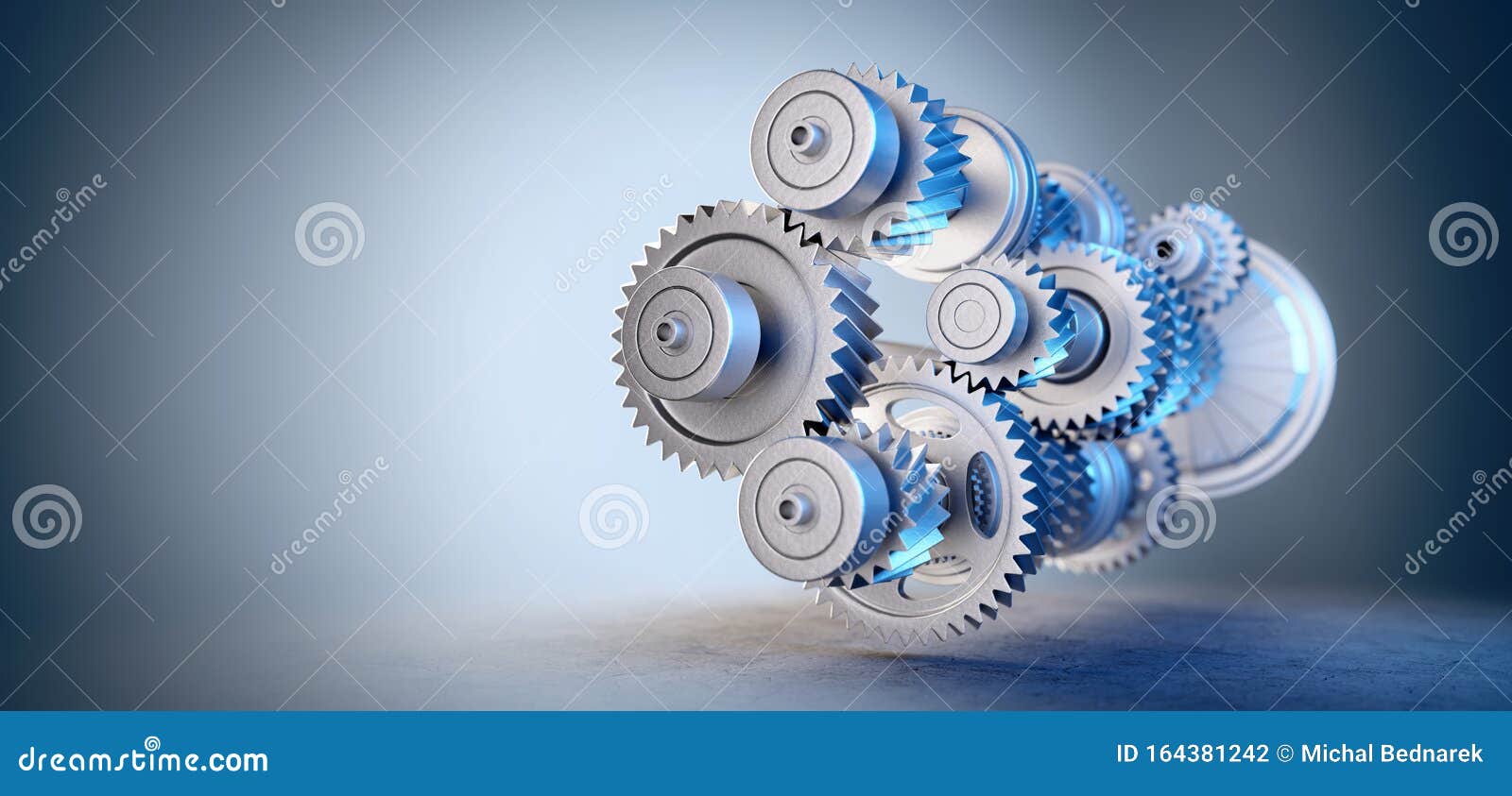 Engine with Gears and Cogs Mechanism. Stock Illustration - Illustration ...