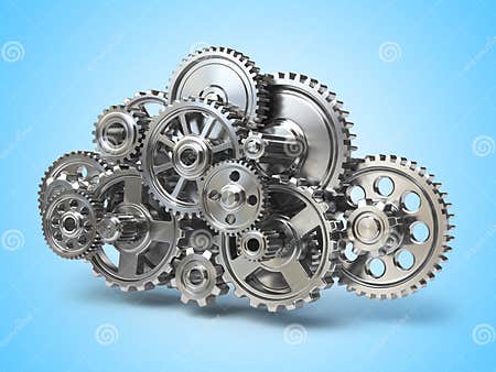 Engine Gears in Form of Cloud. Cloud Computing and Networkin Con Stock ...