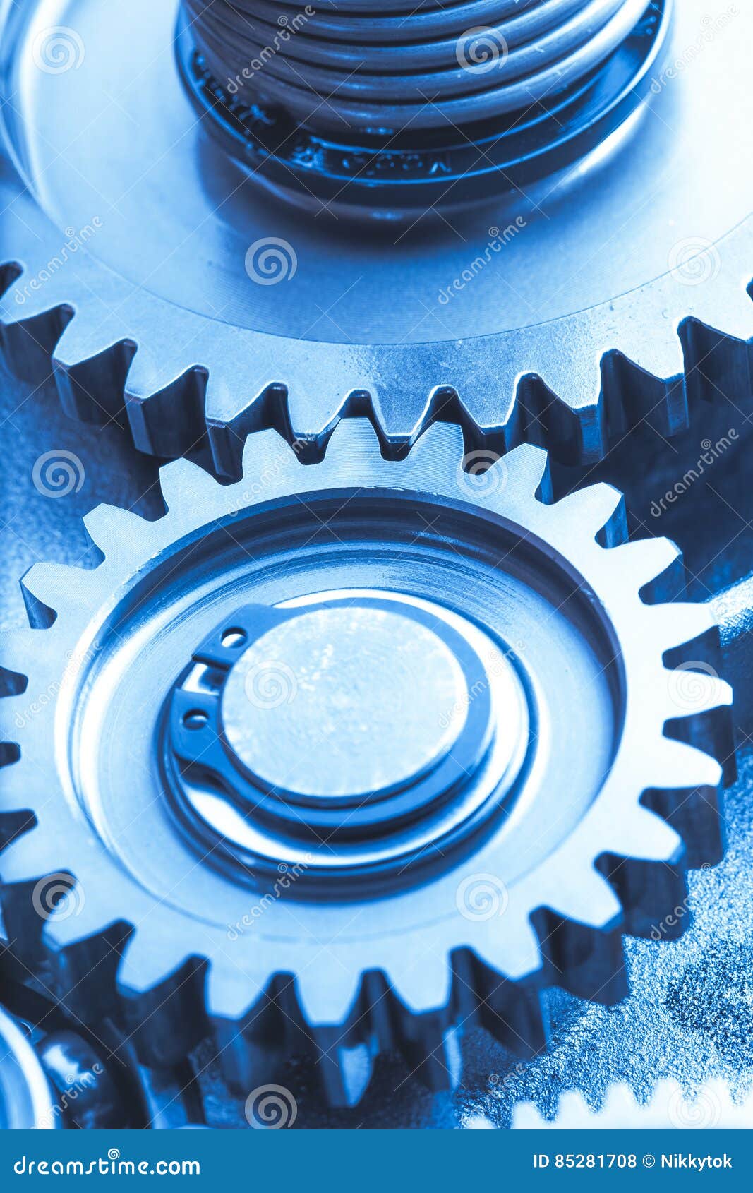 Engine Gears Wheels, Closeup View Stock Photo - Image of machine ...