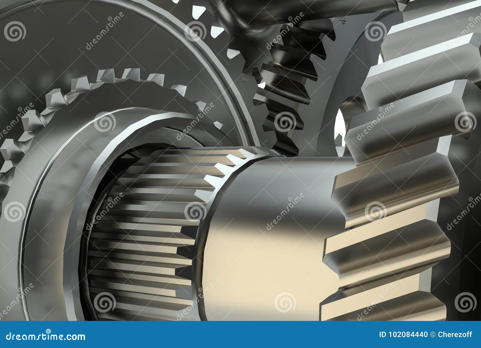 Engine Gears Wheels, Closeup View Stock Illustration - Illustration of ...