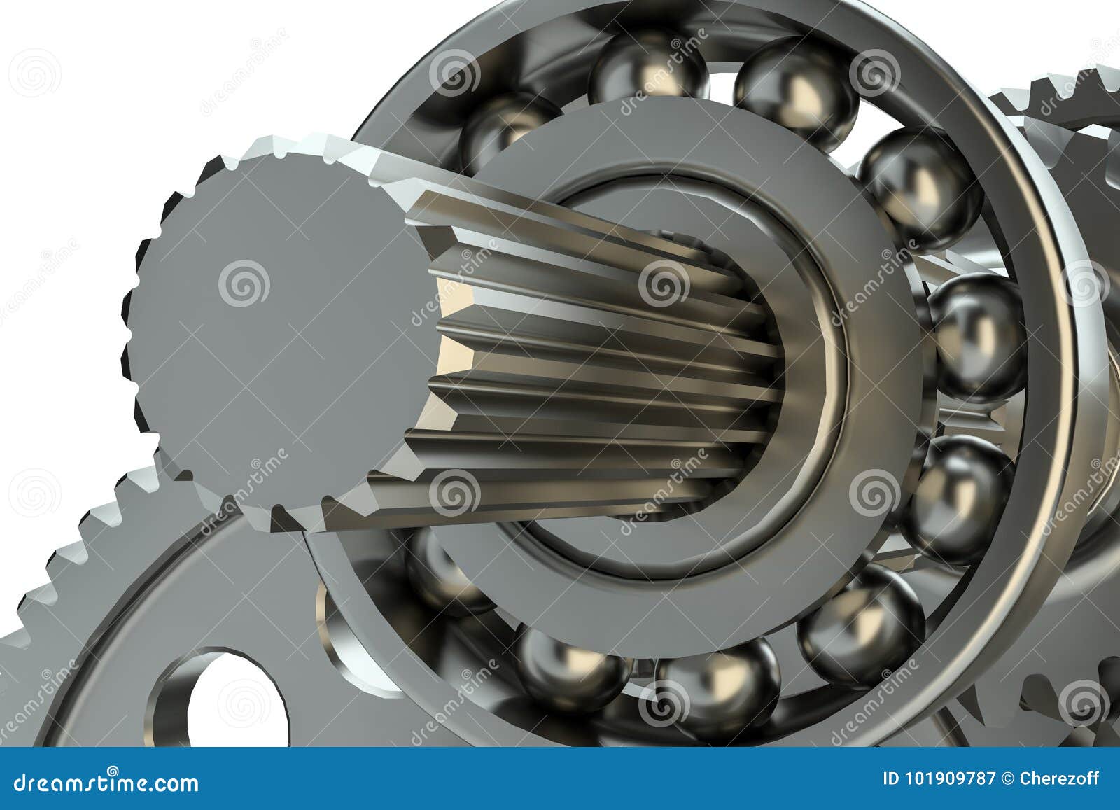 Engine Gears Wheels, Closeup View Stock Illustration - Illustration of ...