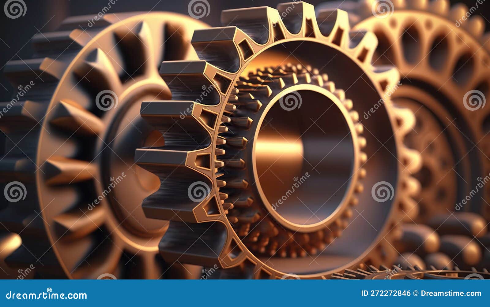 Engine Gears Wheels, Closeup View. Generative AI Stock Illustration ...