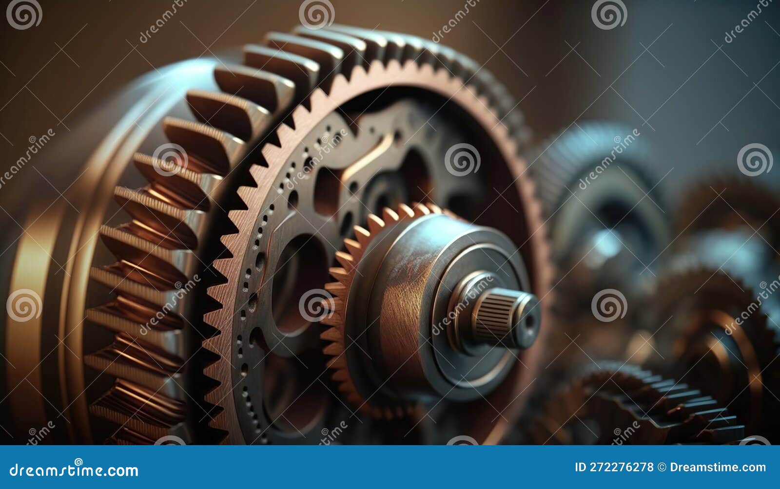 Engine Gears Wheels, Closeup View. Generative AI Stock Illustration ...