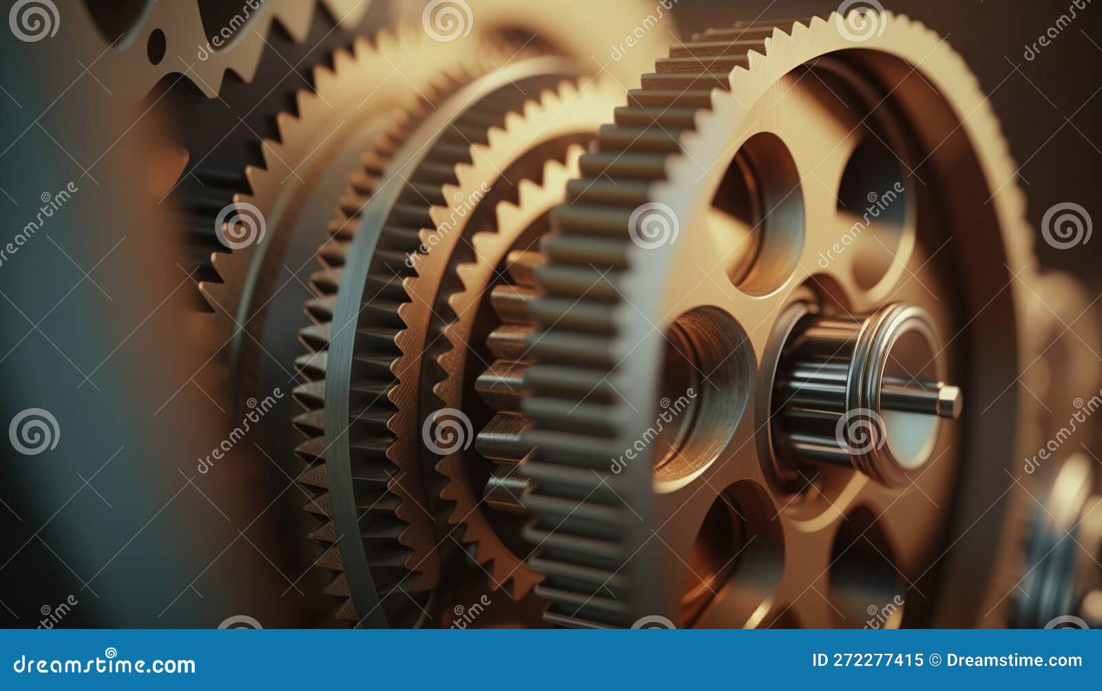 Engine Gears Wheels, Closeup View. Generative AI Stock Illustration ...