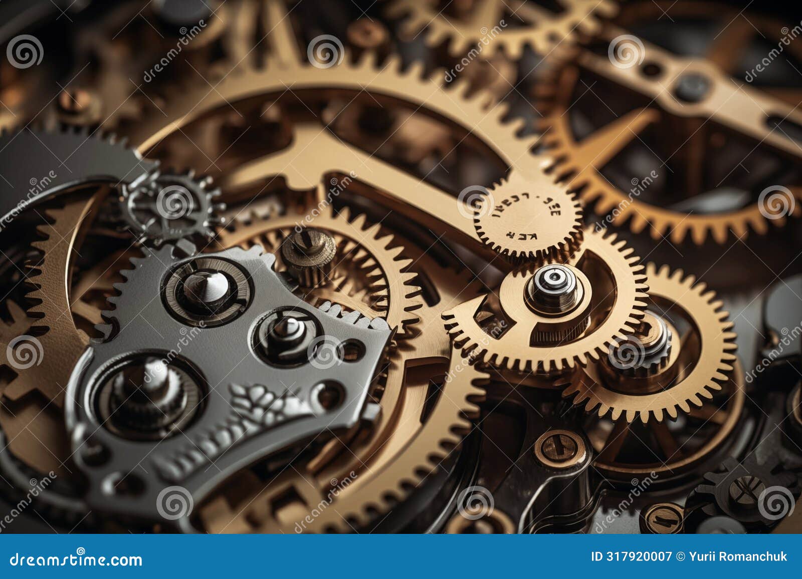 Engine Gears Wheels, Closeup View. Vintage Gears and Mechanisms Stock ...
