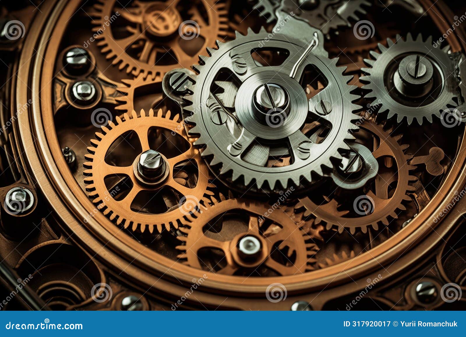 Engine Gears Wheels, Closeup View. Vintage Gears and Mechanisms Stock ...