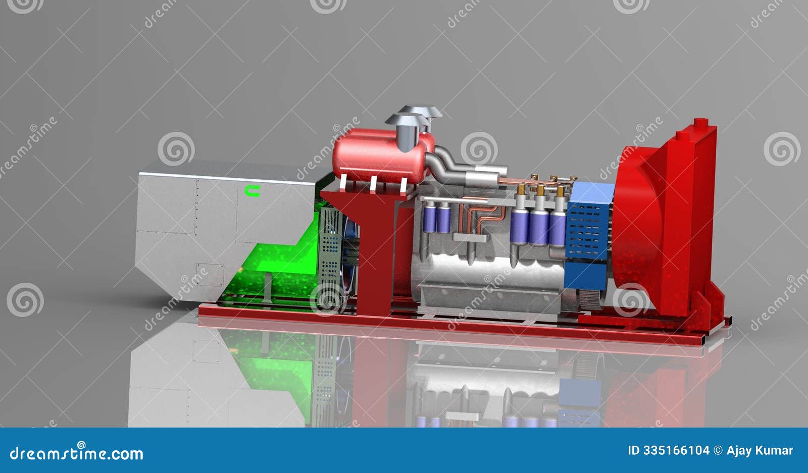 Engine of Generator 8K High Resolution Wallpaper Stock Illustration ...