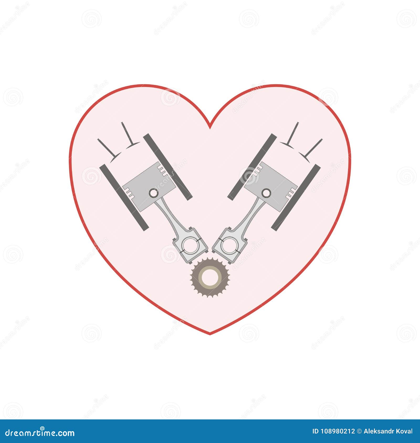 The Engine is the Heart of Any Gear. Stock Vector - Illustration of ...