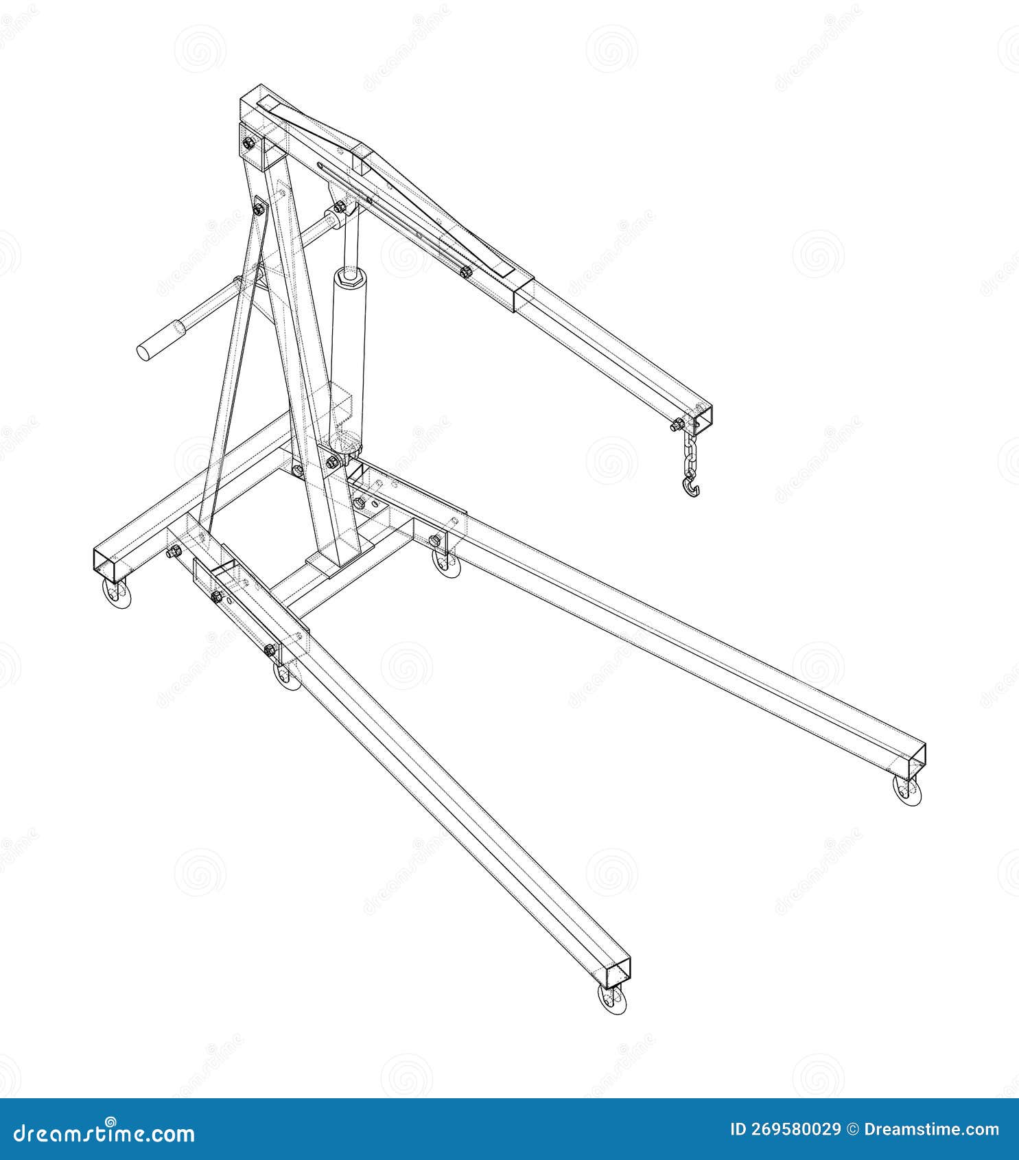 Engine Hoist. 3d Illustration Stock Illustration - Illustration of tool ...