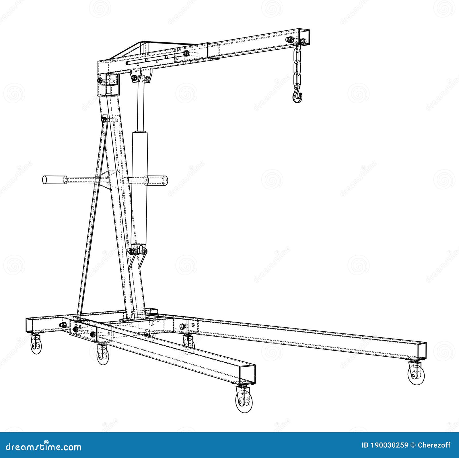 Engine Hoist Outline. 3D Illustration Stock Illustration - Illustration ...