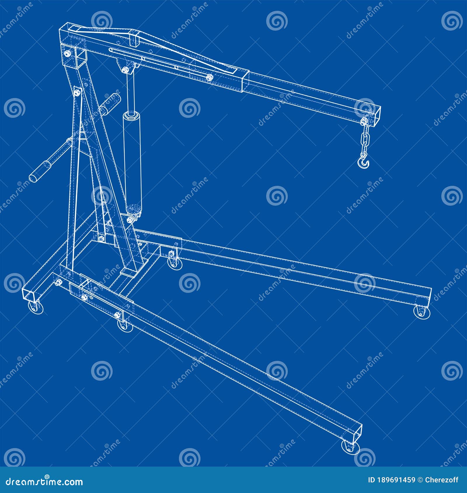 Engine Hoist Outline. 3D Illustration Stock Illustration - Illustration ...