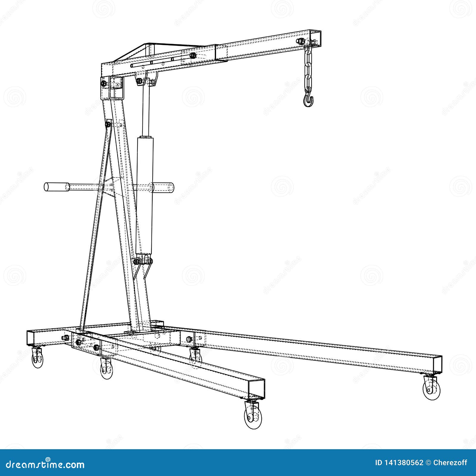 Engine Hoist Outline. Vector Rendering of 3d Stock Vector ...