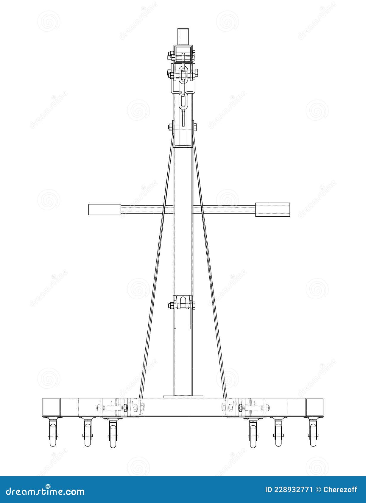 Engine hoist. Vector stock vector. Illustration of center - 228932771