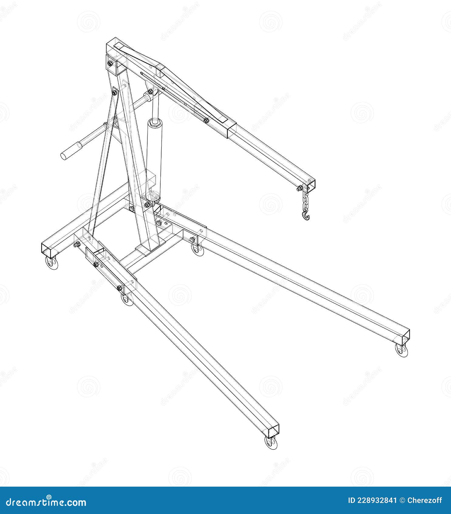Engine hoist. Vector stock vector. Illustration of mechanic - 228932841