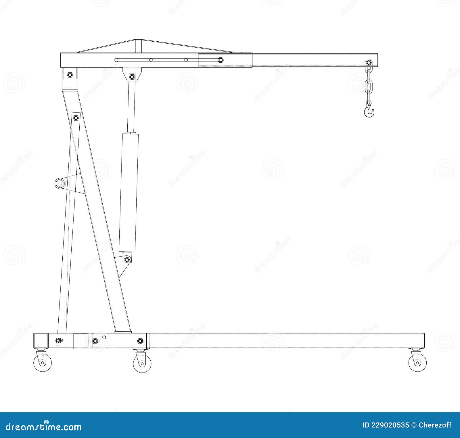 Engine hoist. Vector stock vector. Illustration of technology - 229020535