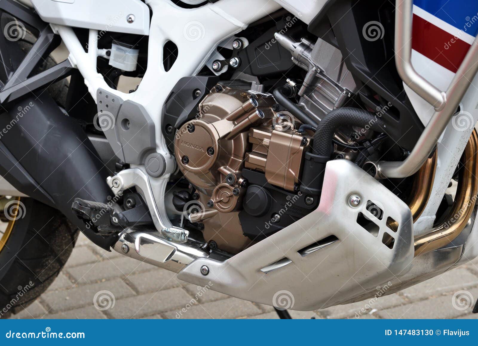 Engine of Honda Motorcycle Closeup Editorial Image - Image of company ...