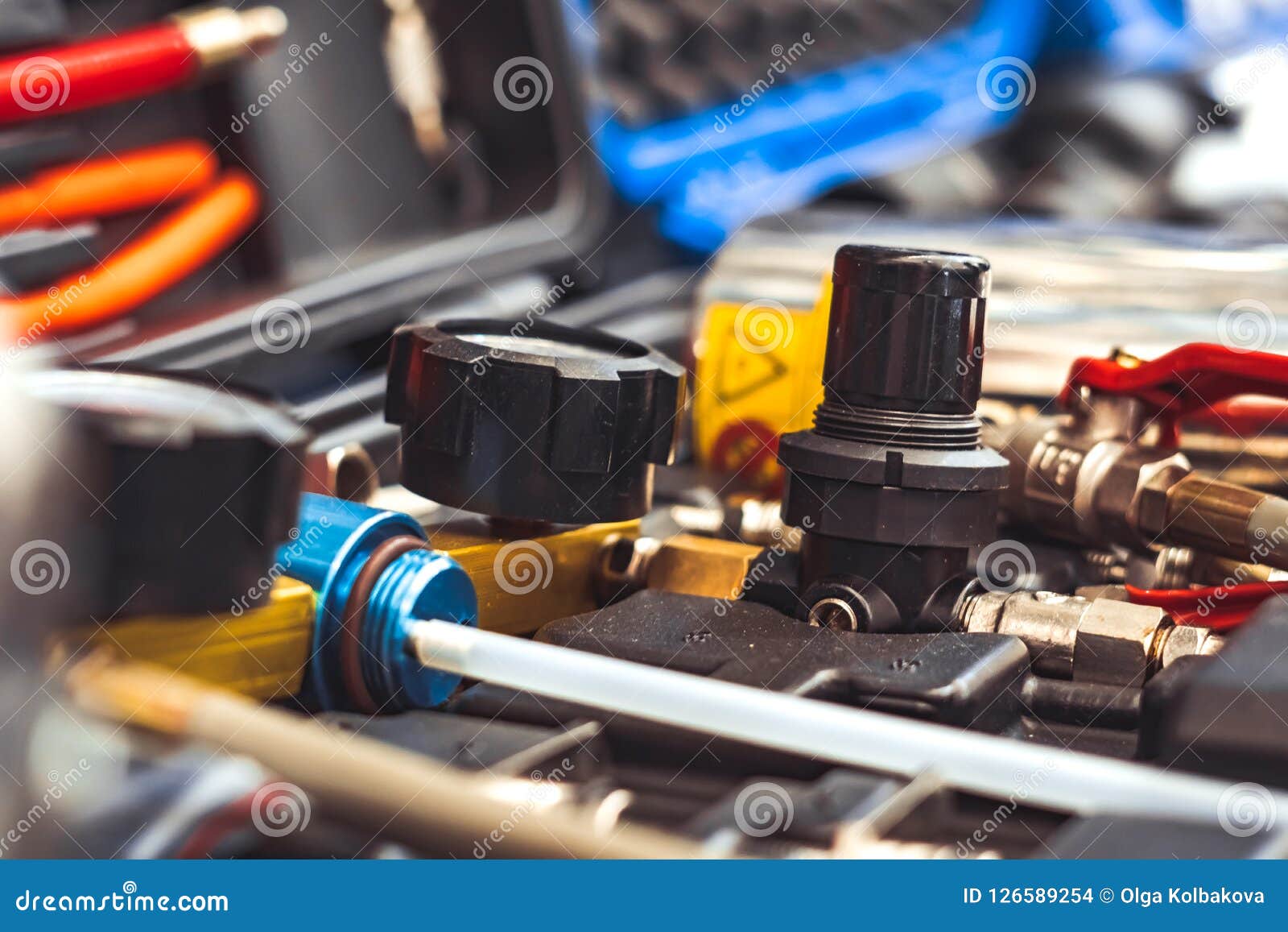 Engine hose details stock photo. Image of performance - 126589254