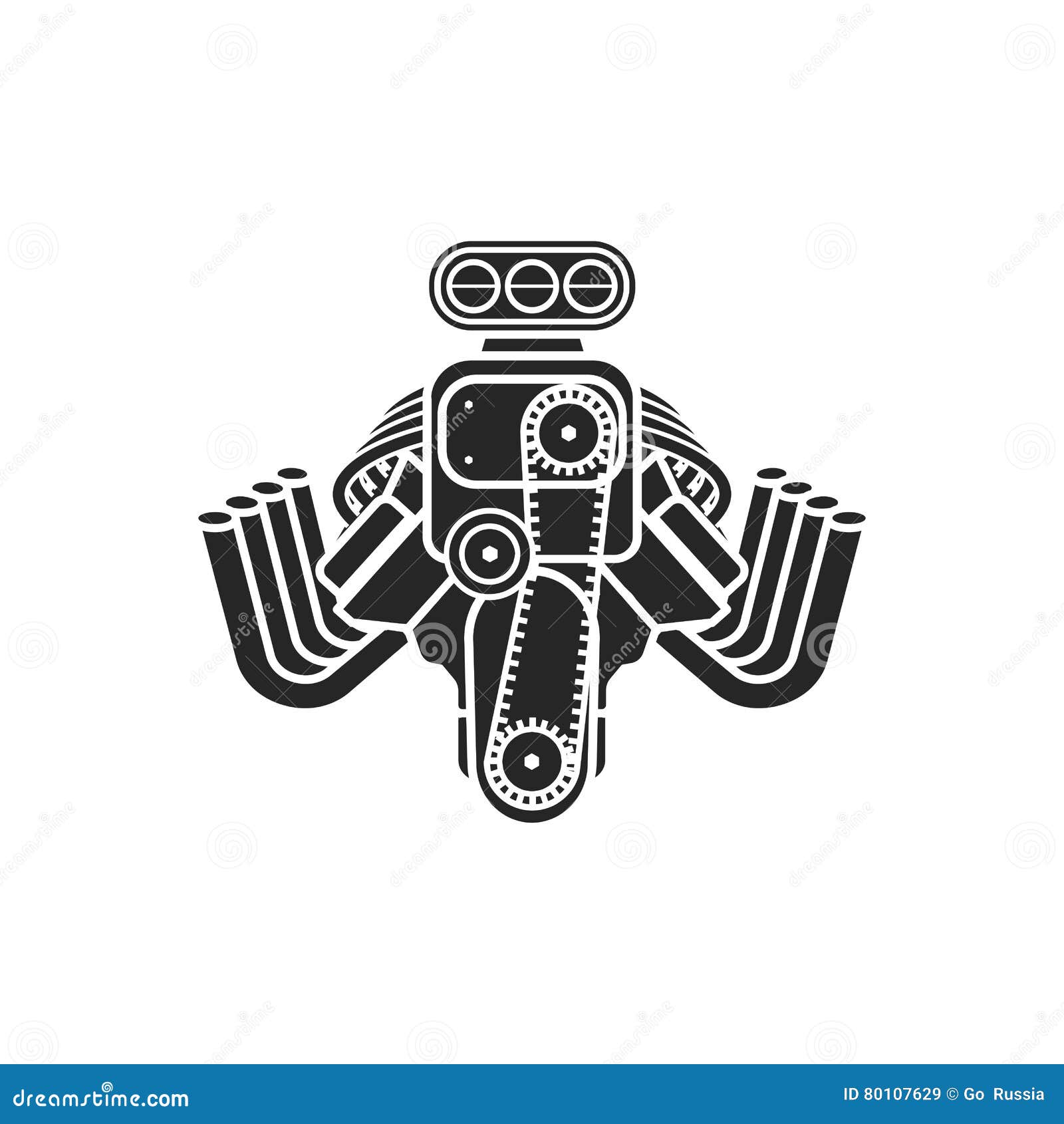 Engine Hot Rod Muscle Sport Car Speedster Icon Vector Stock Vector ...