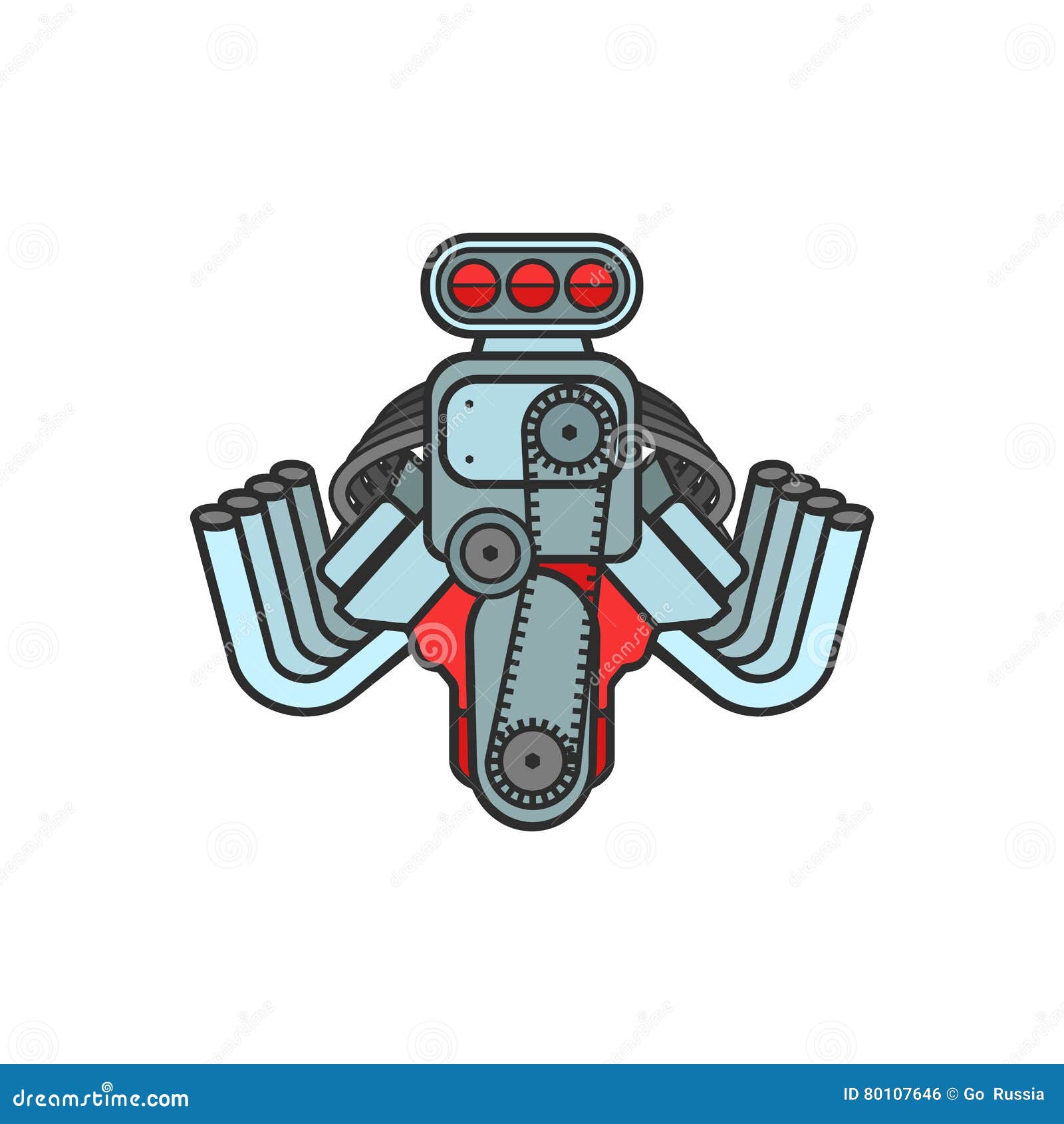 Engine Hot Rod Muscle Sport Car Speedster Icon Vector | CartoonDealer ...