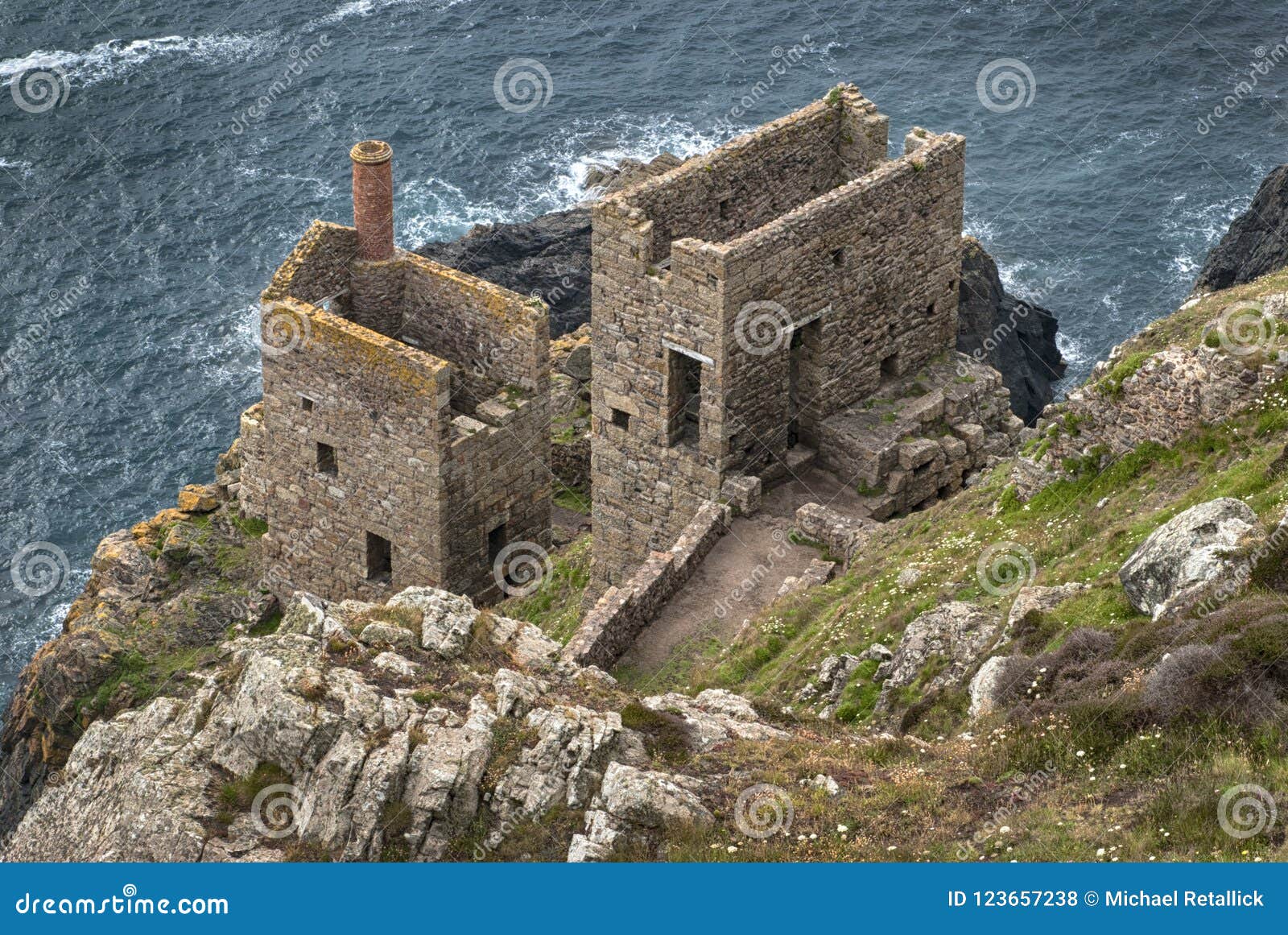 Engine Houses at Crown Mines at Botallack, Cornwall UK Stock Photo ...