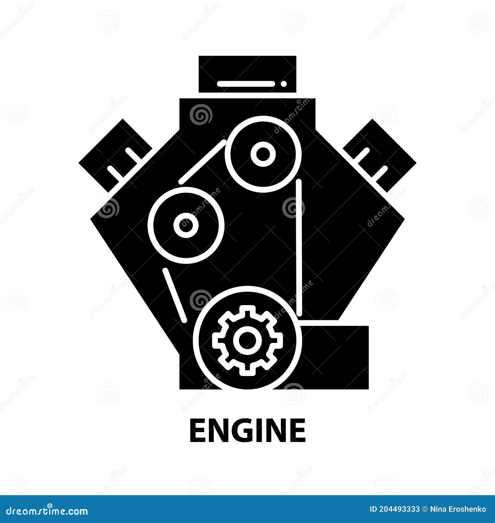 Engine Icon, Black Vector Sign with Editable Strokes, Concept ...