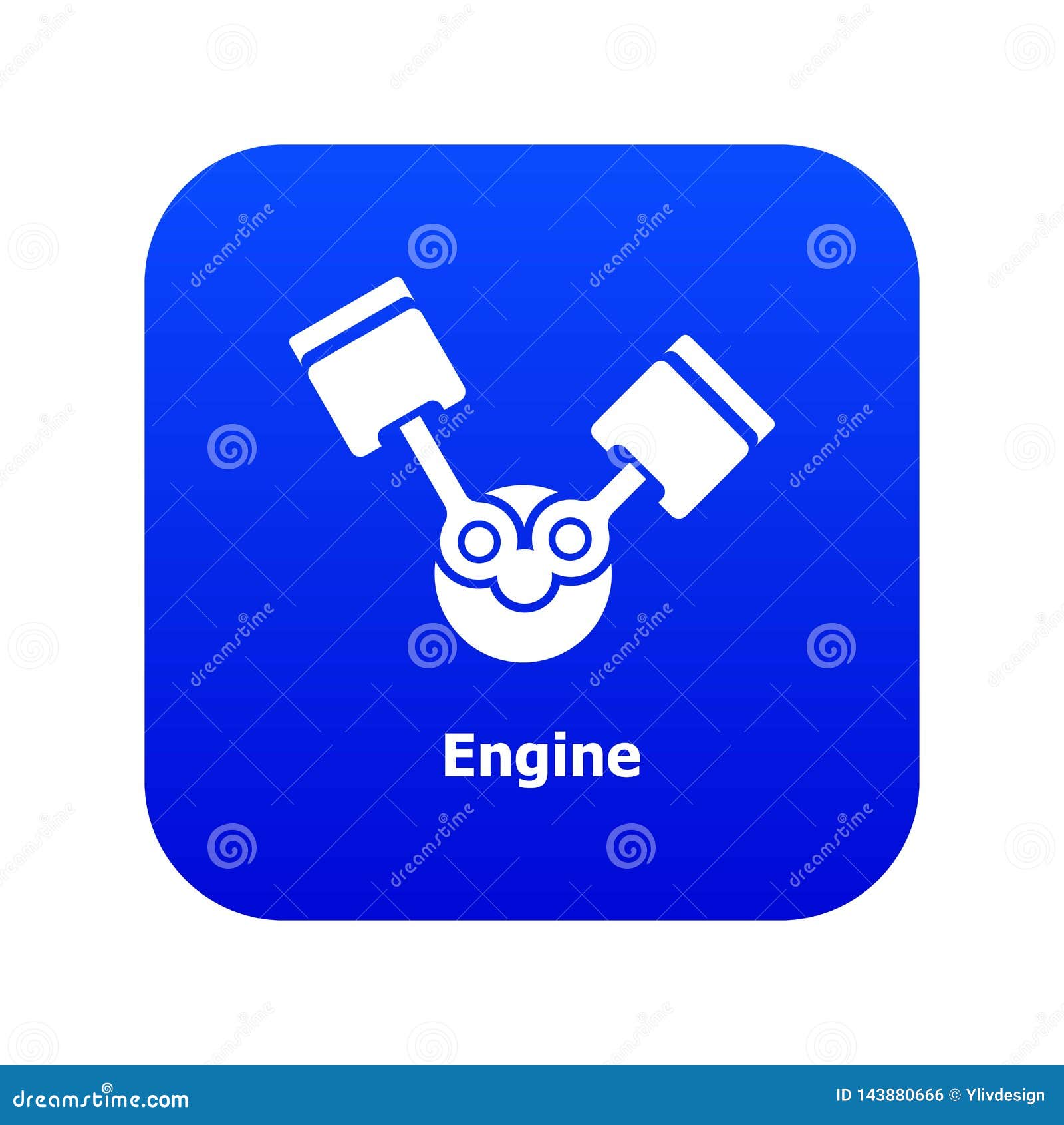Engine icon blue vector stock vector. Illustration of design - 143880666