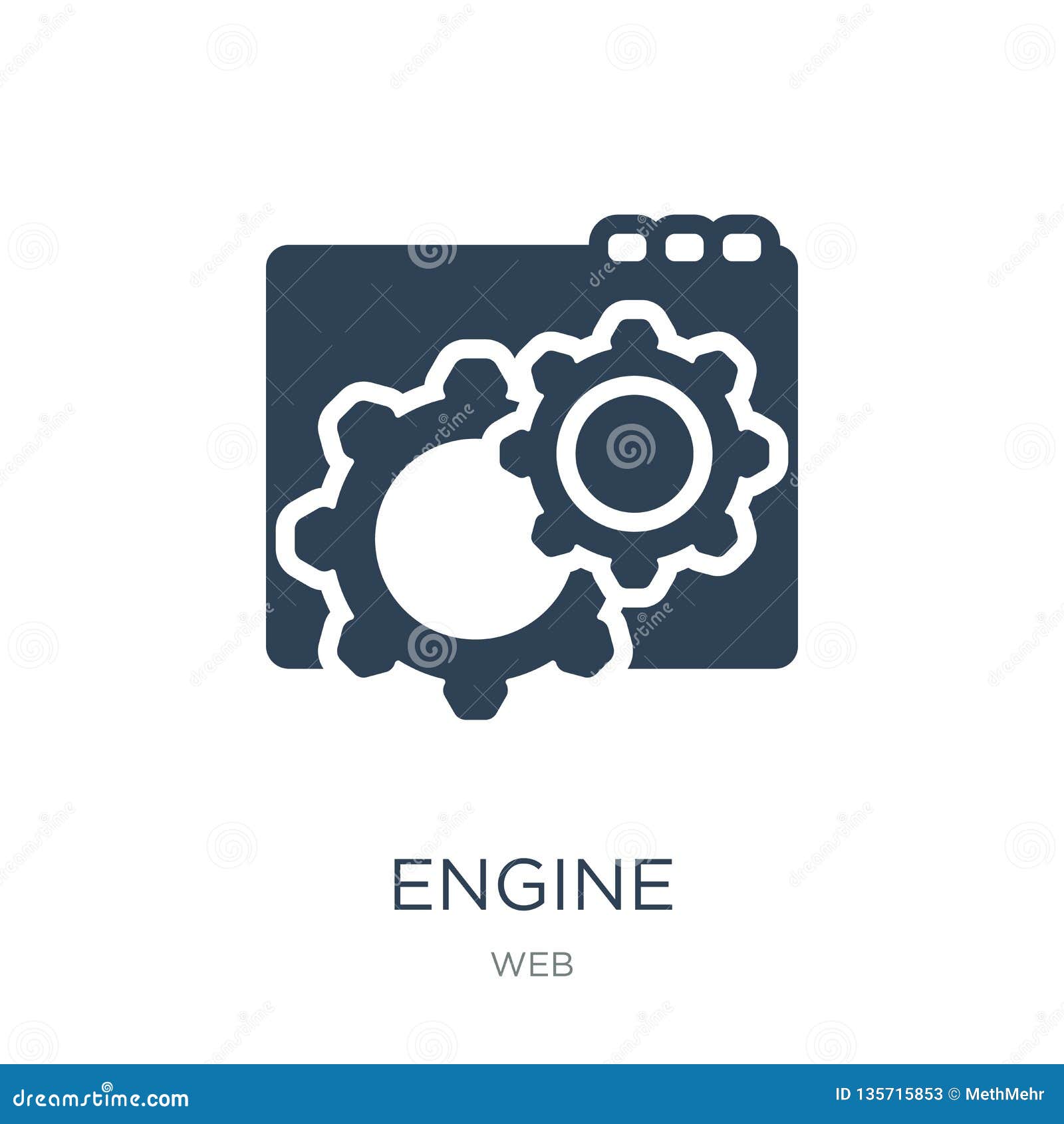 Engine Icon in Trendy Design Style. Engine Icon Isolated on White ...