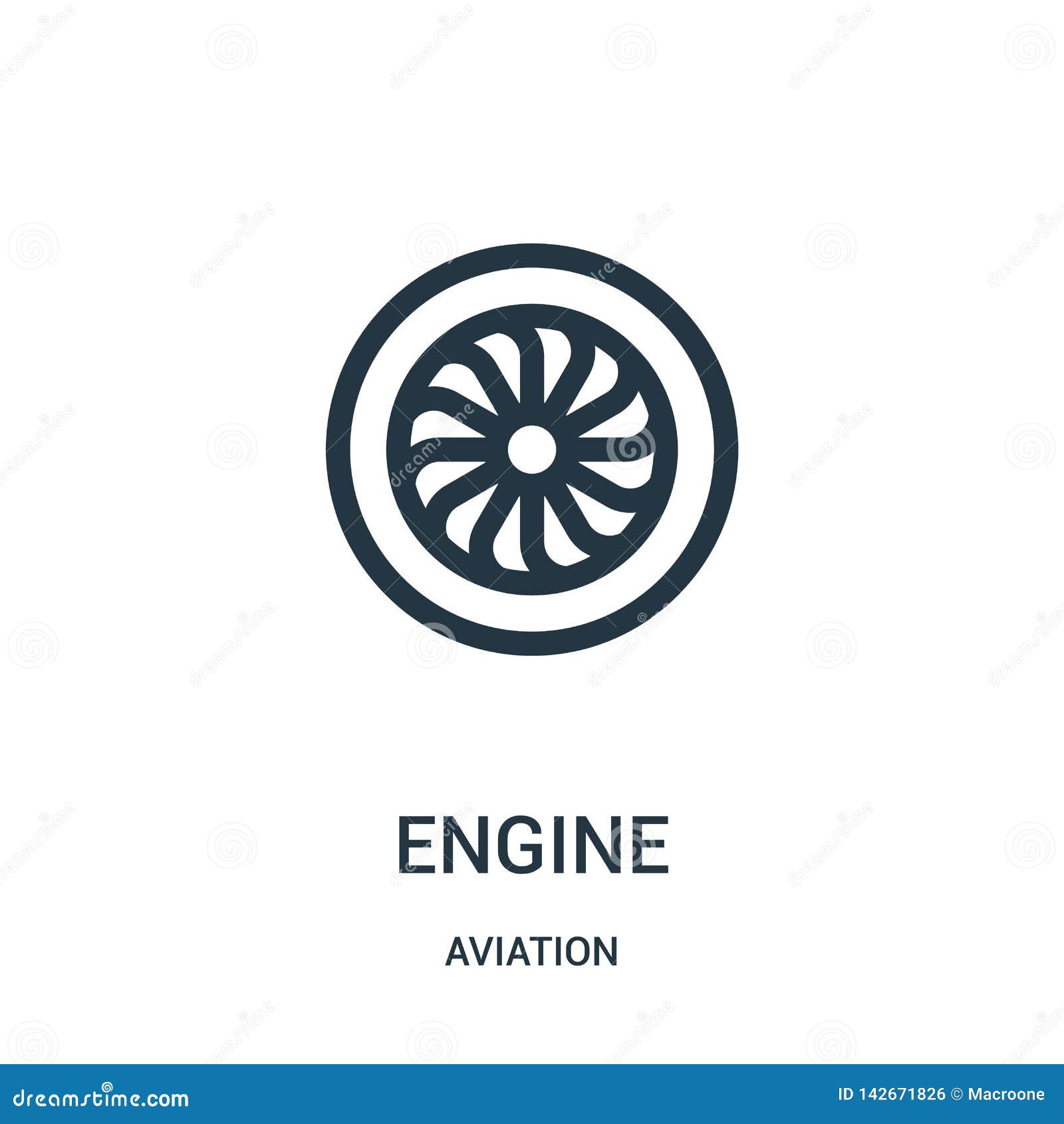 Engine Icon Vector from Aviation Collection. Thin Line Engine Outline ...