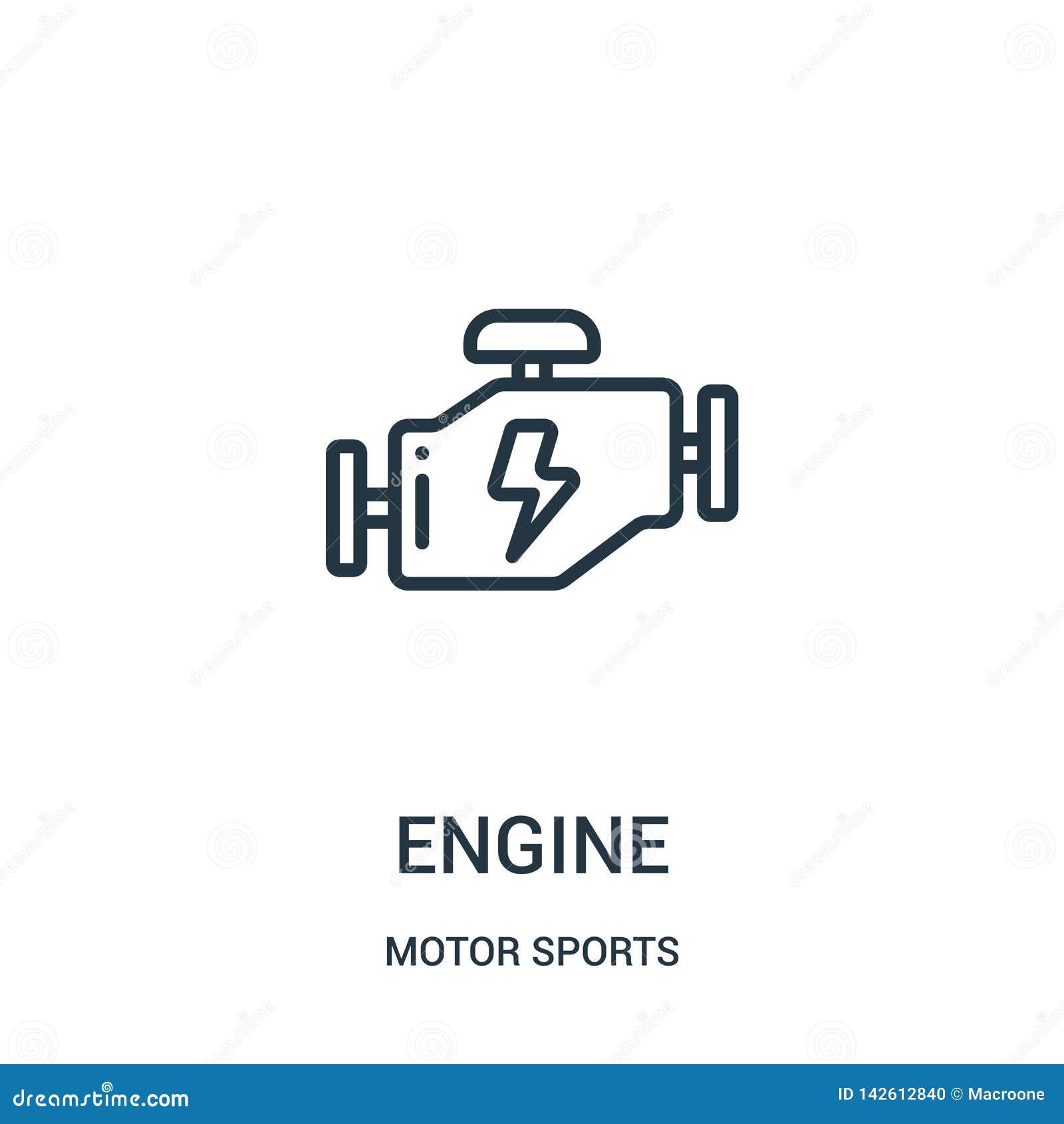 Engine Icon Vector from Motor Sports Collection. Thin Line Engine ...
