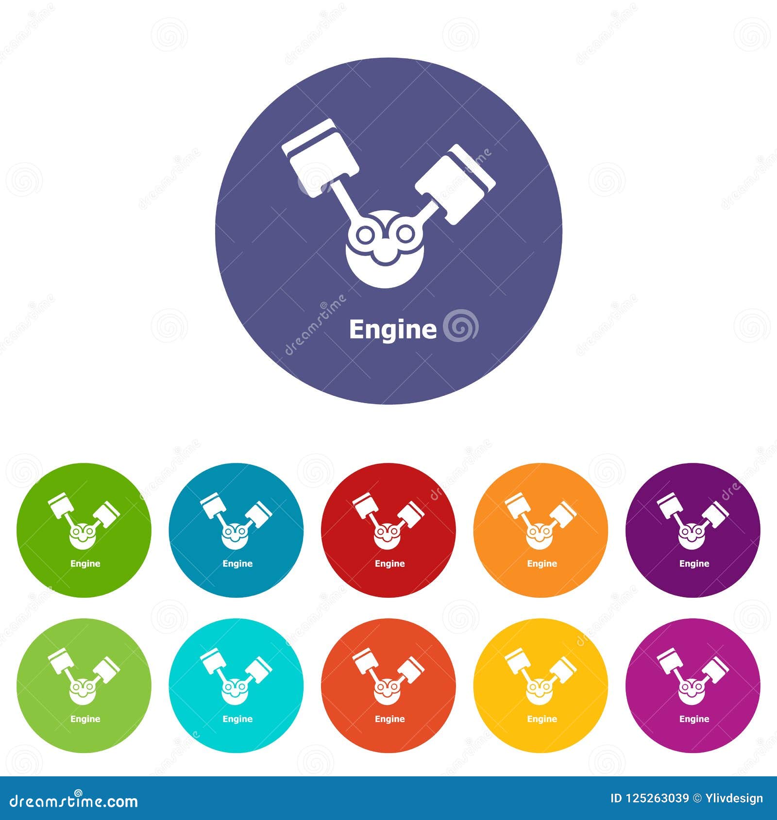 Engine Icons Set Vector Color Stock Vector - Illustration of cogwheel ...