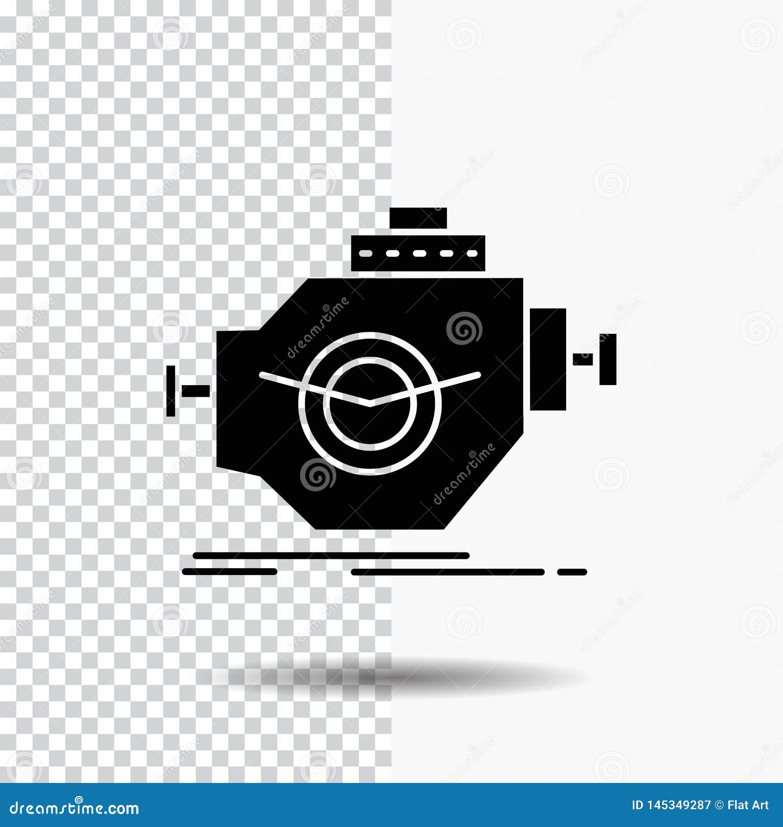 Engine, Industry, Machine, Motor, Performance Glyph Icon on Transparent ...