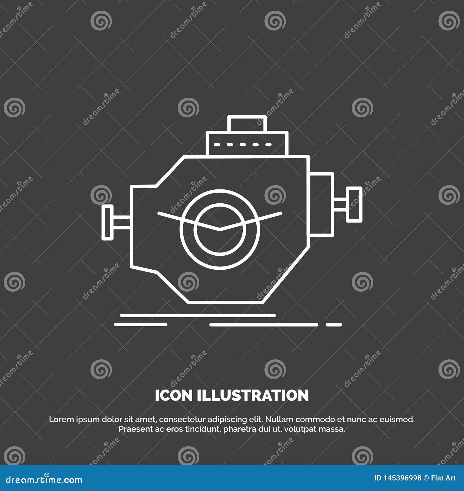 Engine, Industry, Machine, Motor, Performance Icon. Line Vector Symbol ...
