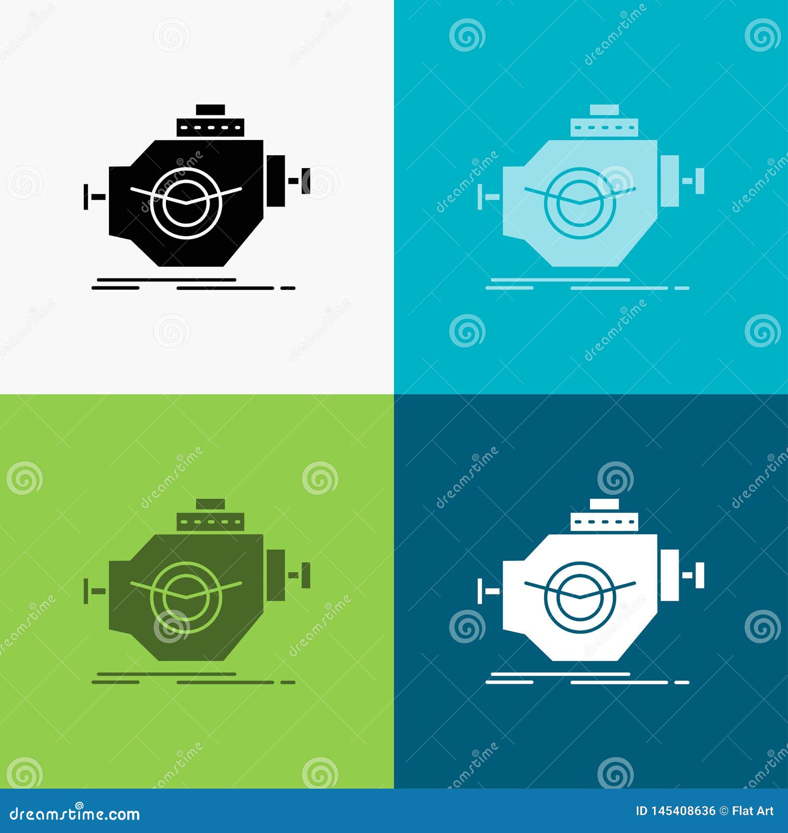 Engine, Industry, Machine, Motor, Performance Icon Over Various ...