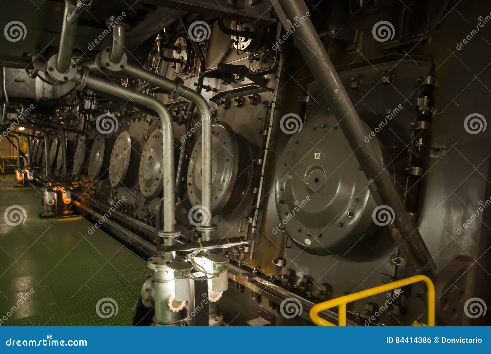 Engine Interior on a Large Ship Stock Photo - Image of power, machinery ...