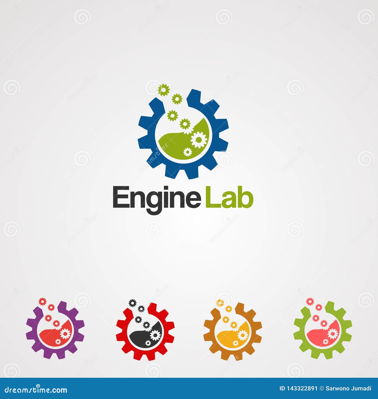 Engine Lab with Modern Concept Set Logo Vector, Icon, Element, and ...
