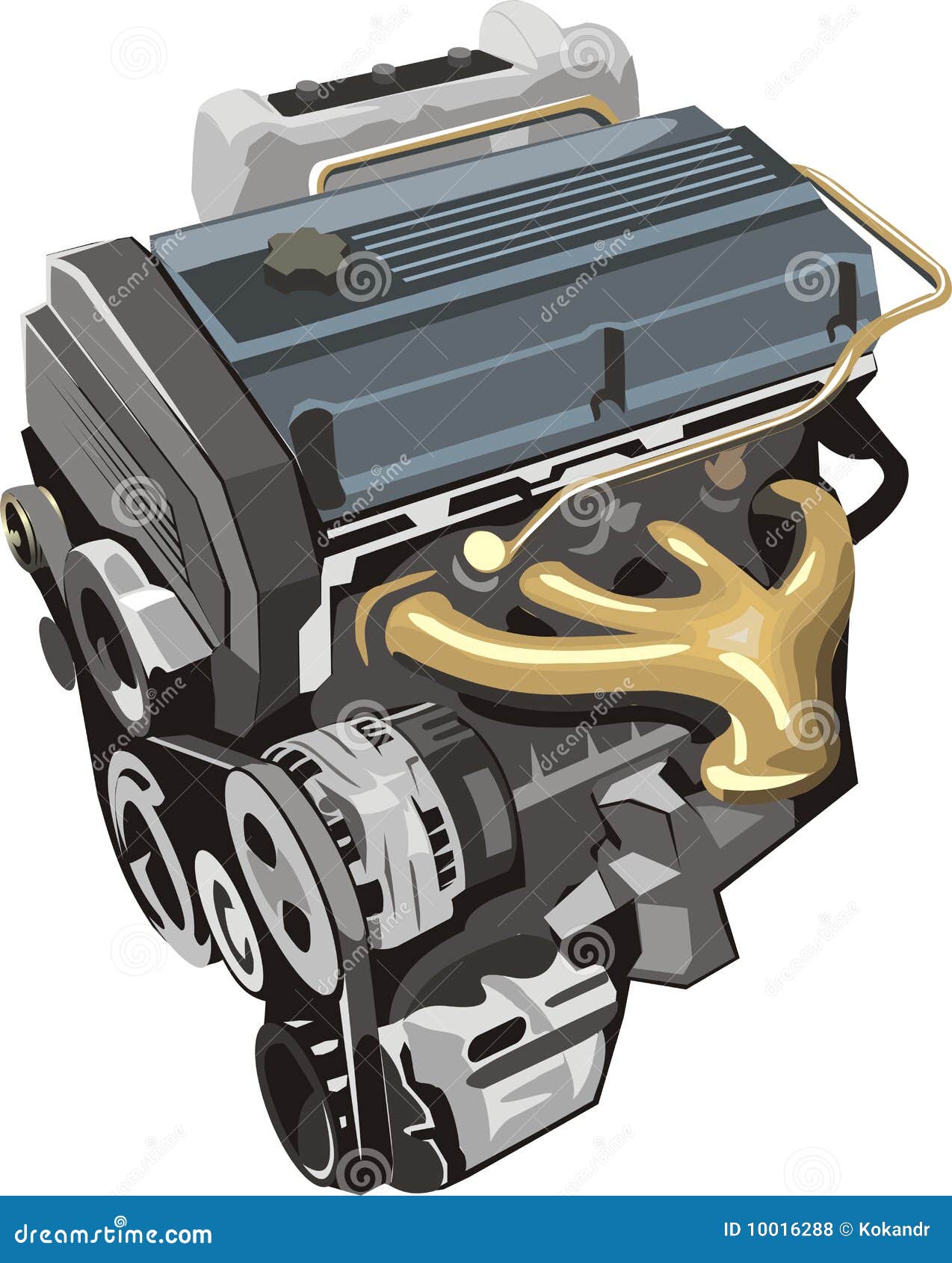 ENGINE left side stock vector. Illustration of auto, front - 10016288