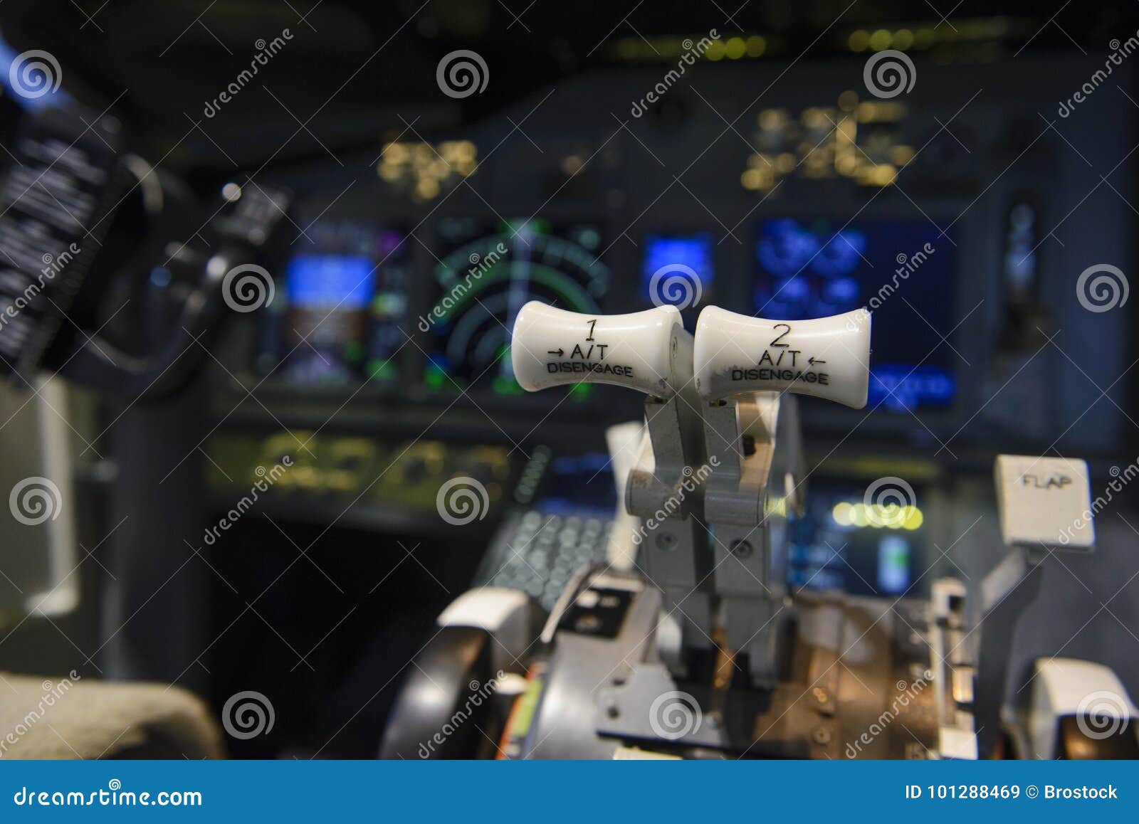 Engine Lever In The Cockpit Of An Airliner Royalty-Free Stock Photo ...