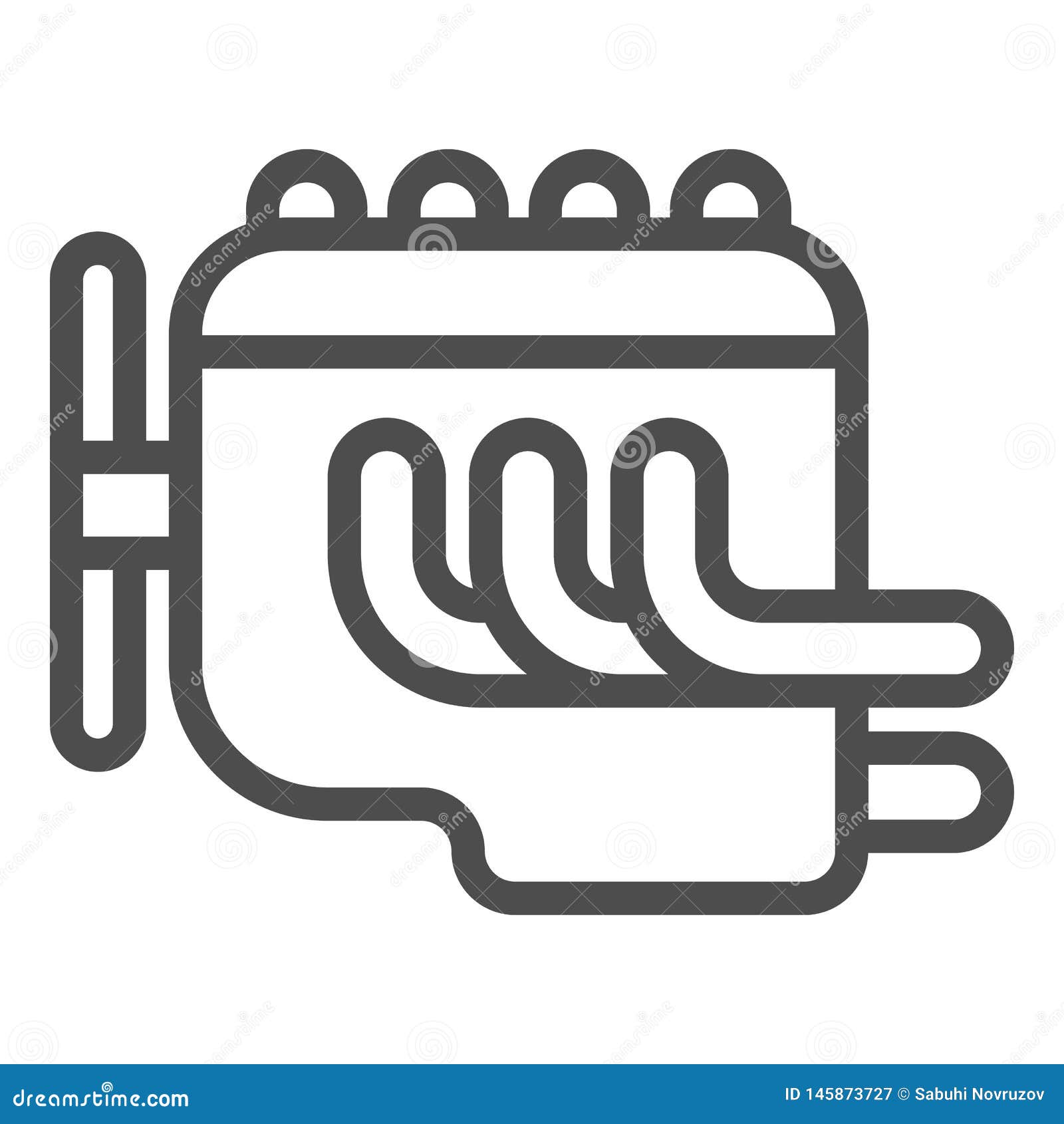 Engine Line Icon. Car Motor Vector Illustration Isolated on White Stock ...
