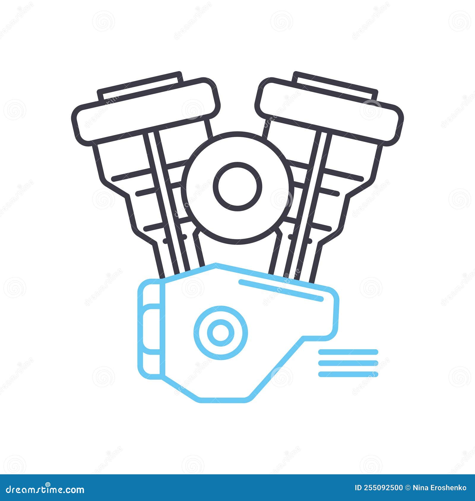 Engine Line Icon, Outline Symbol, Vector Illustration, Concept Sign ...
