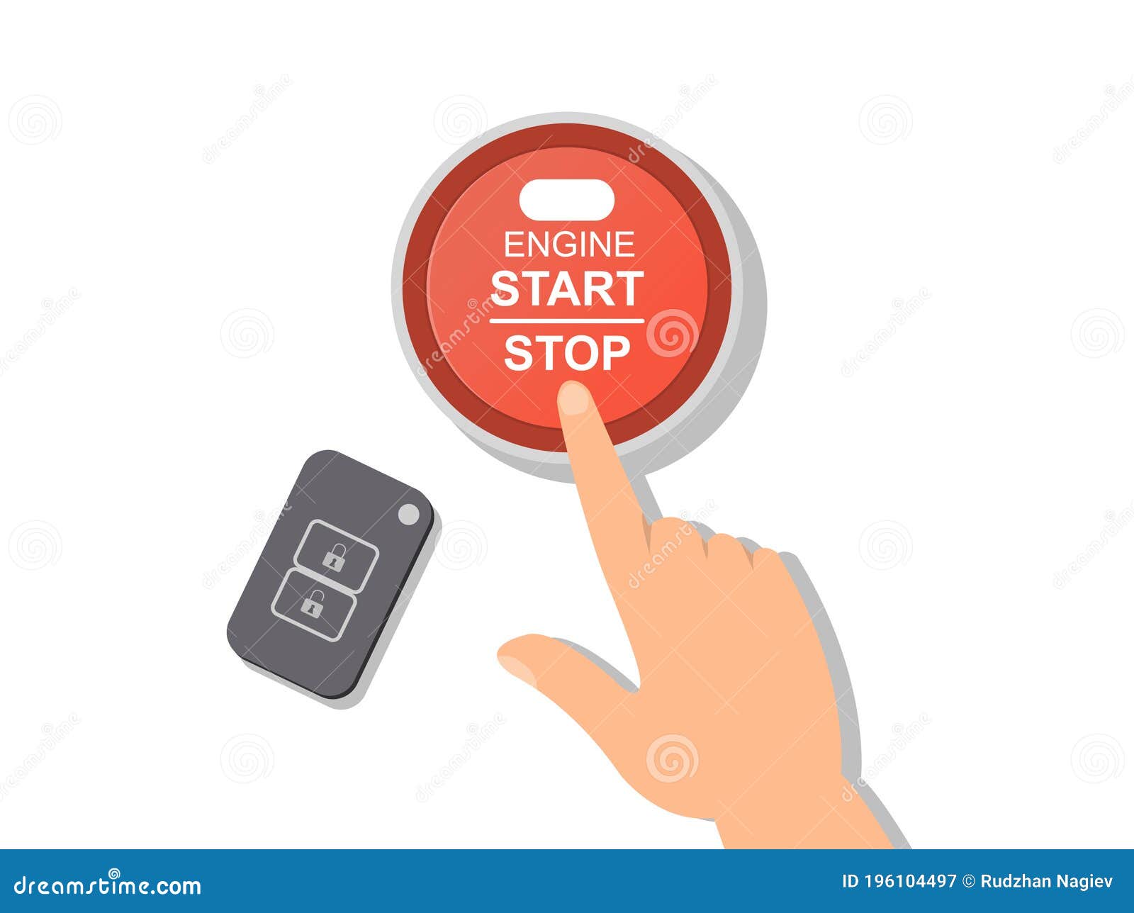 Engine or Machinery Stop Start Control Button Stock Vector ...