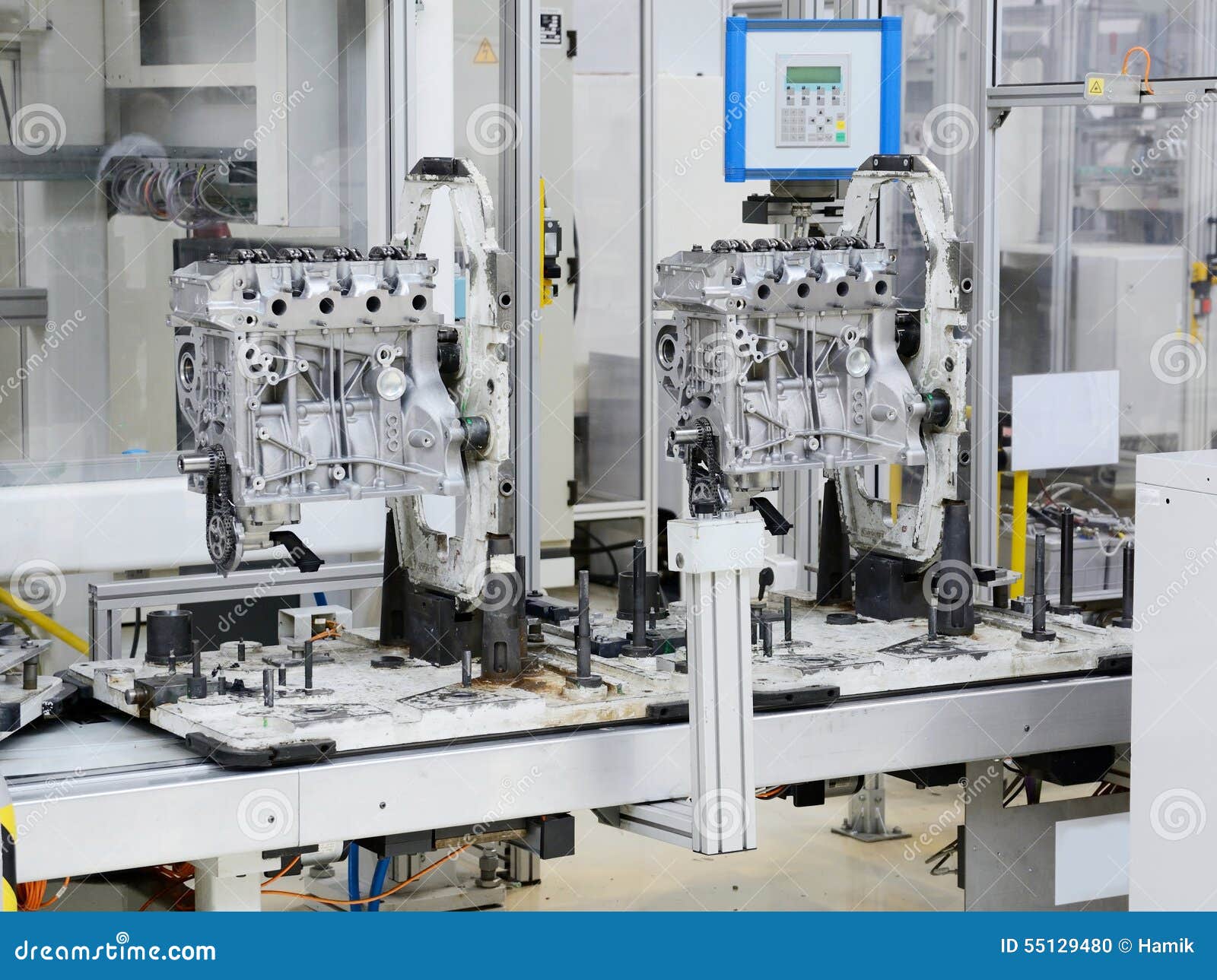 Engine manufacturing stock photo. Image of machine, line - 55129480