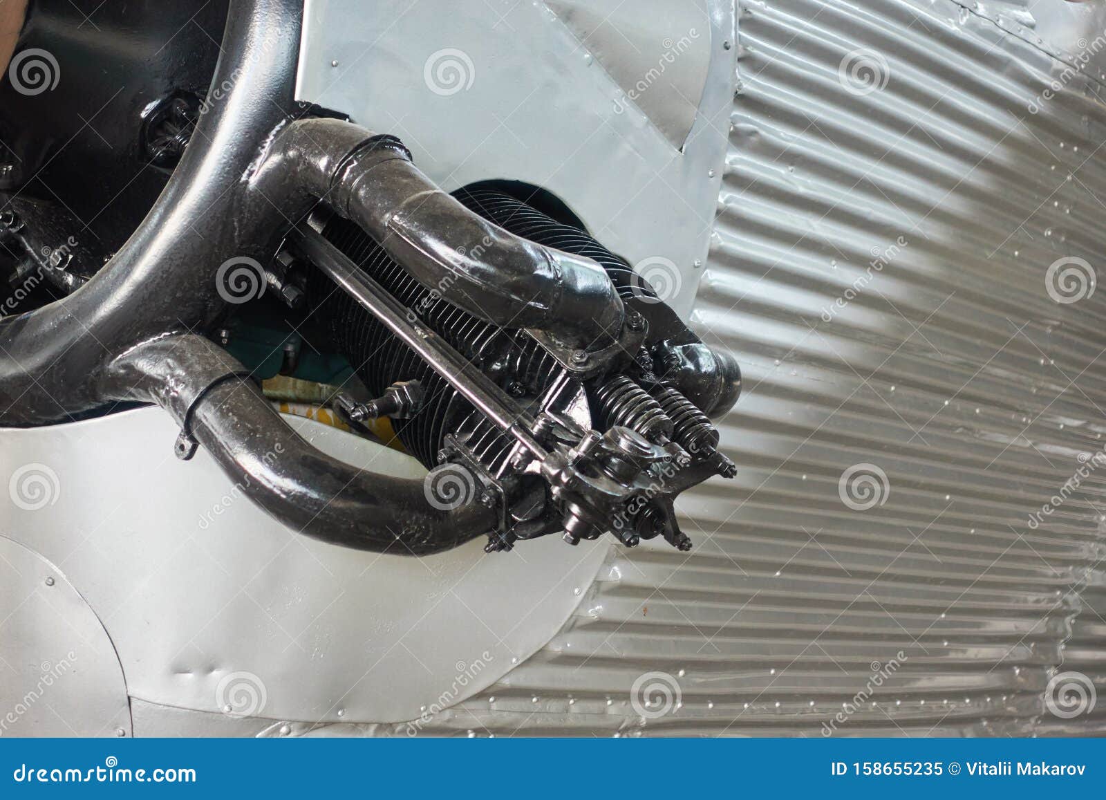 Engine Military Aircraft Close-up. the Layout of the Engine Stock Image ...