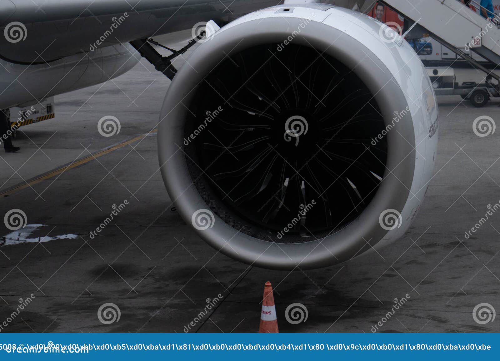 The Engine of a Modern Airplane Close-up, an Airplane at the Airport ...